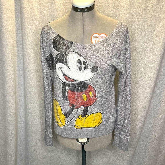 Disney | Tops | Mickey Mouse Boat Neck Long Sleeve Shirt Disney Parks ...